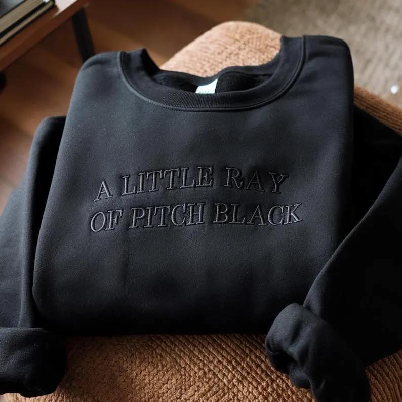 Embroidered Little Ray of Pitch Black – Faircloth Creations LLC